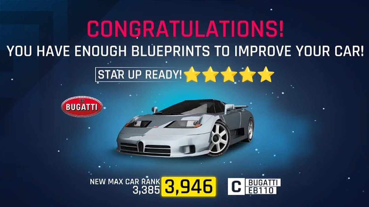 Asphalt 9: Road to Max Bugatti EB110 - Last 4 Blueprints - Car Hunt ...