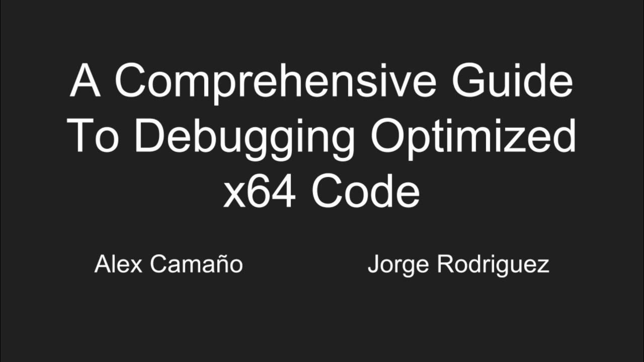 Debugging Optimized x64 Code - YouTube