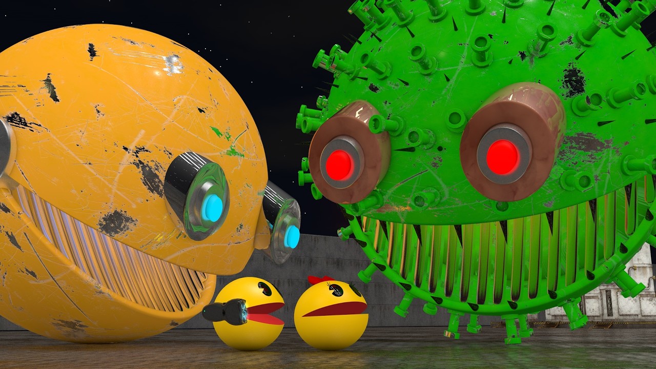 PACMAN 3D – Multi-Version Robotic Dynamics Test | C4D - YouTube