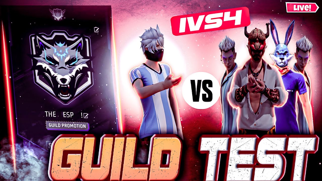 THE ESP GUILD TEST 💞 HARDEST GUILD TEST 😱 1VS4 GUILD TEST 💀 WATCH LIVE ...