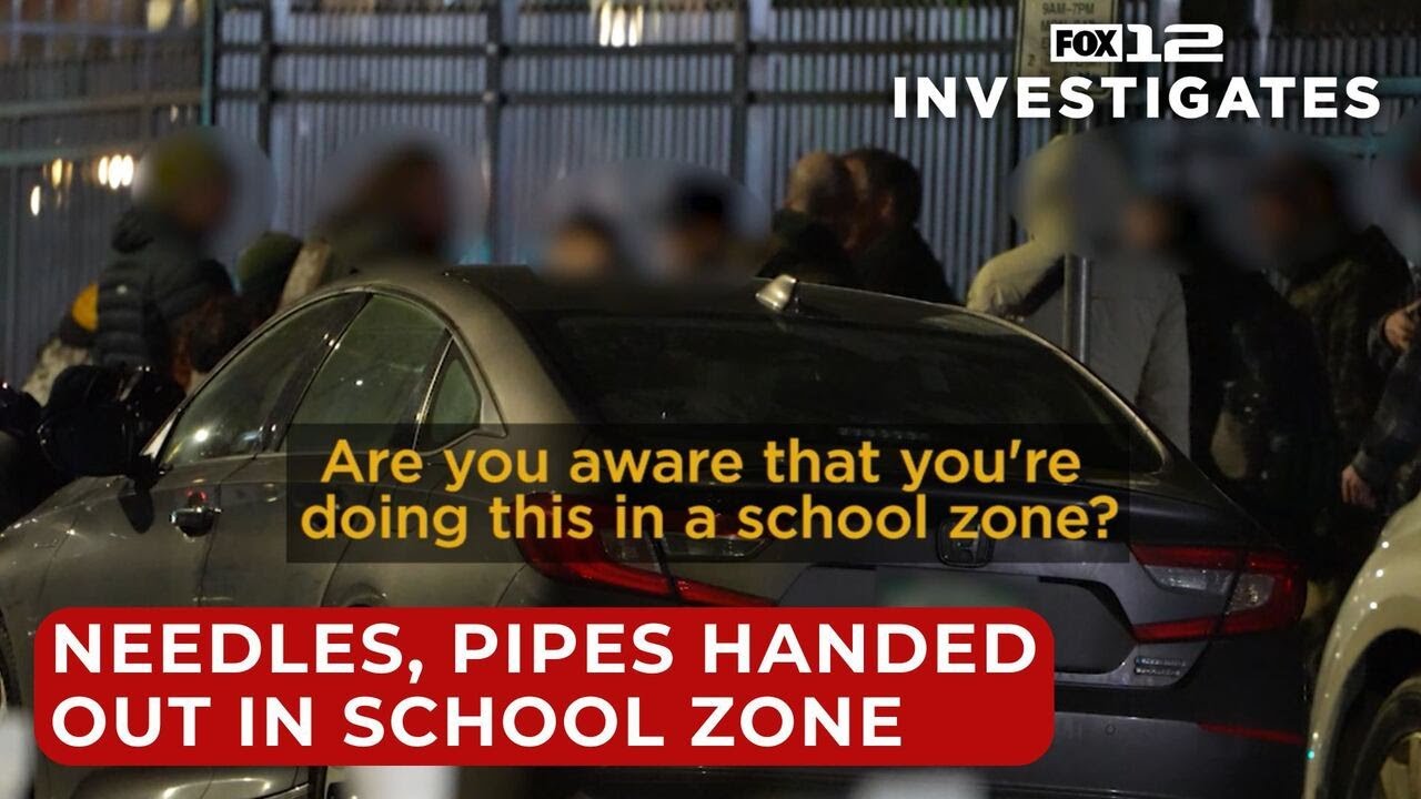School zone needle distribution continues in NW Portland despite community pushback - YouTube