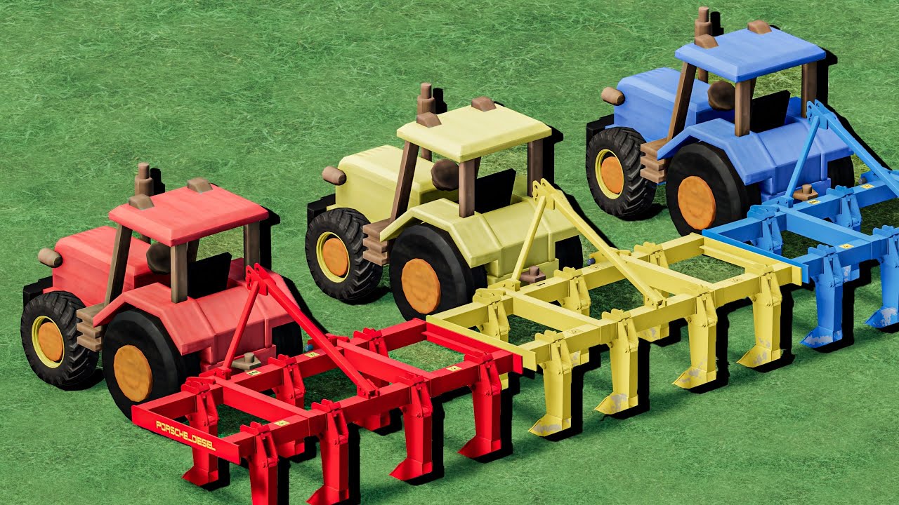 Work with Colors - GIANT TOY TRACTORS on CULTIVATING - Farming ...