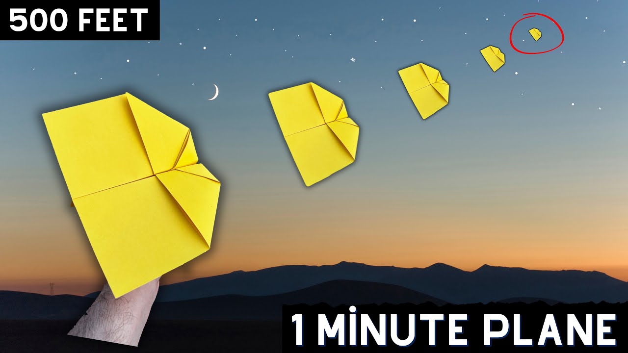 1 Minute Paper Plane | How to make a Paper Airplane | 500 Feet Paper ...