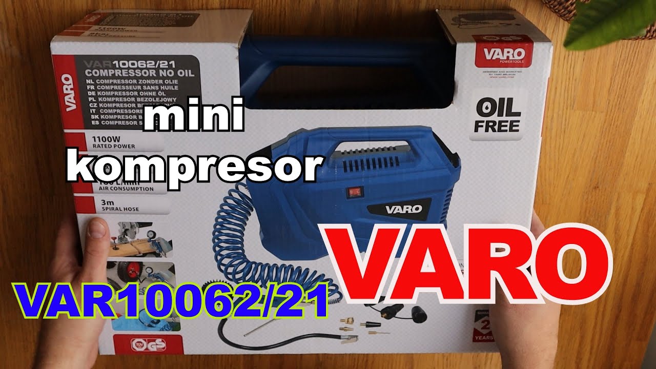 Kompresor VARO VAR10062/21 - mała sprężarka bezolejowa do czyszczenia ...