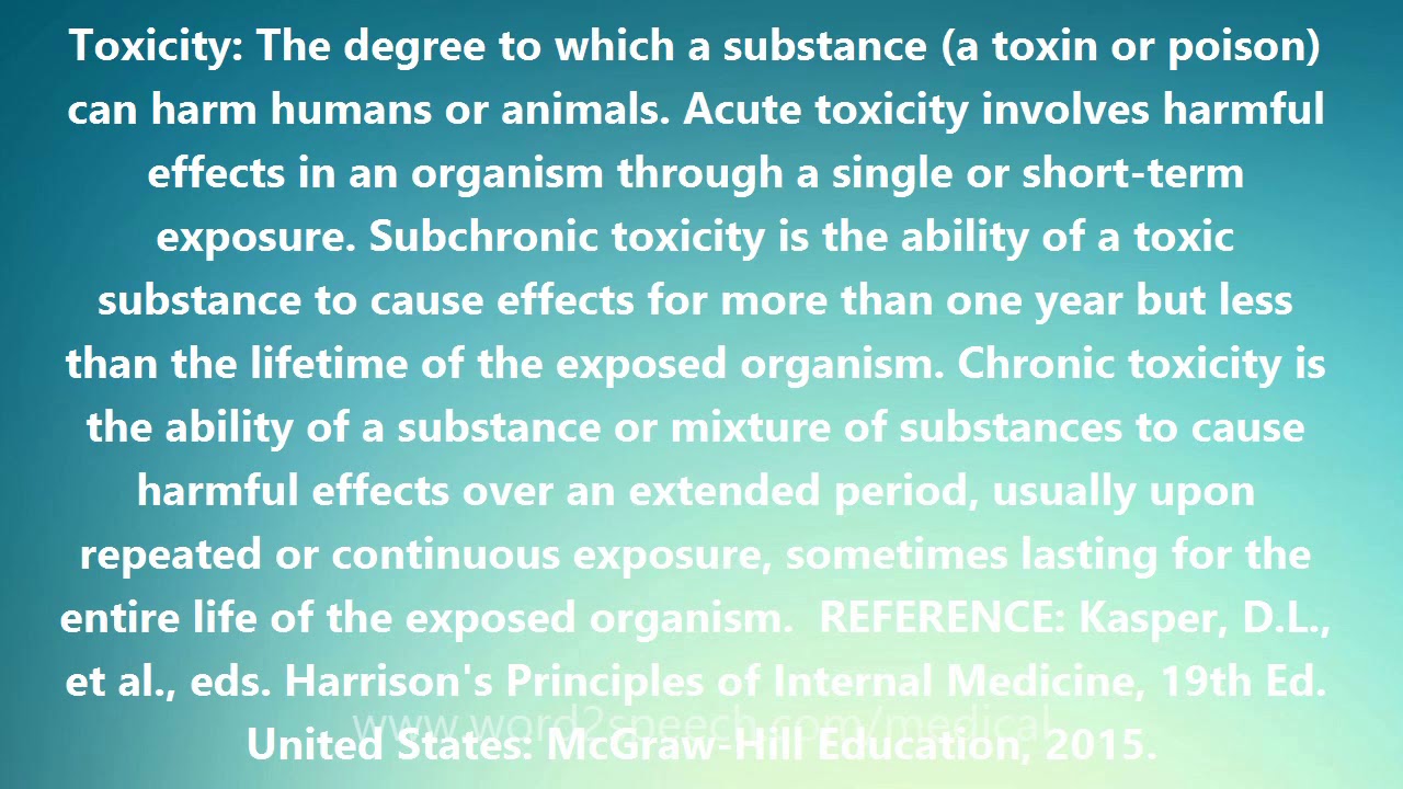 Toxicity - Medical Definition and Pronunciation - YouTube