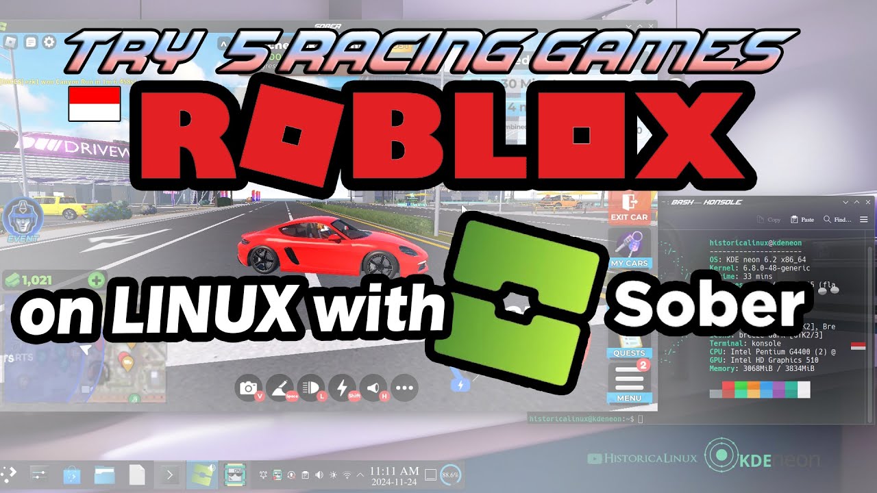Main Roblox Racing Games with Sober Linux | Installation 4 Gb RAM - YouTube