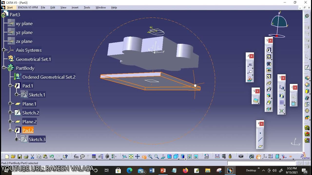 CREATING PADS IN CATIA V5 - YouTube