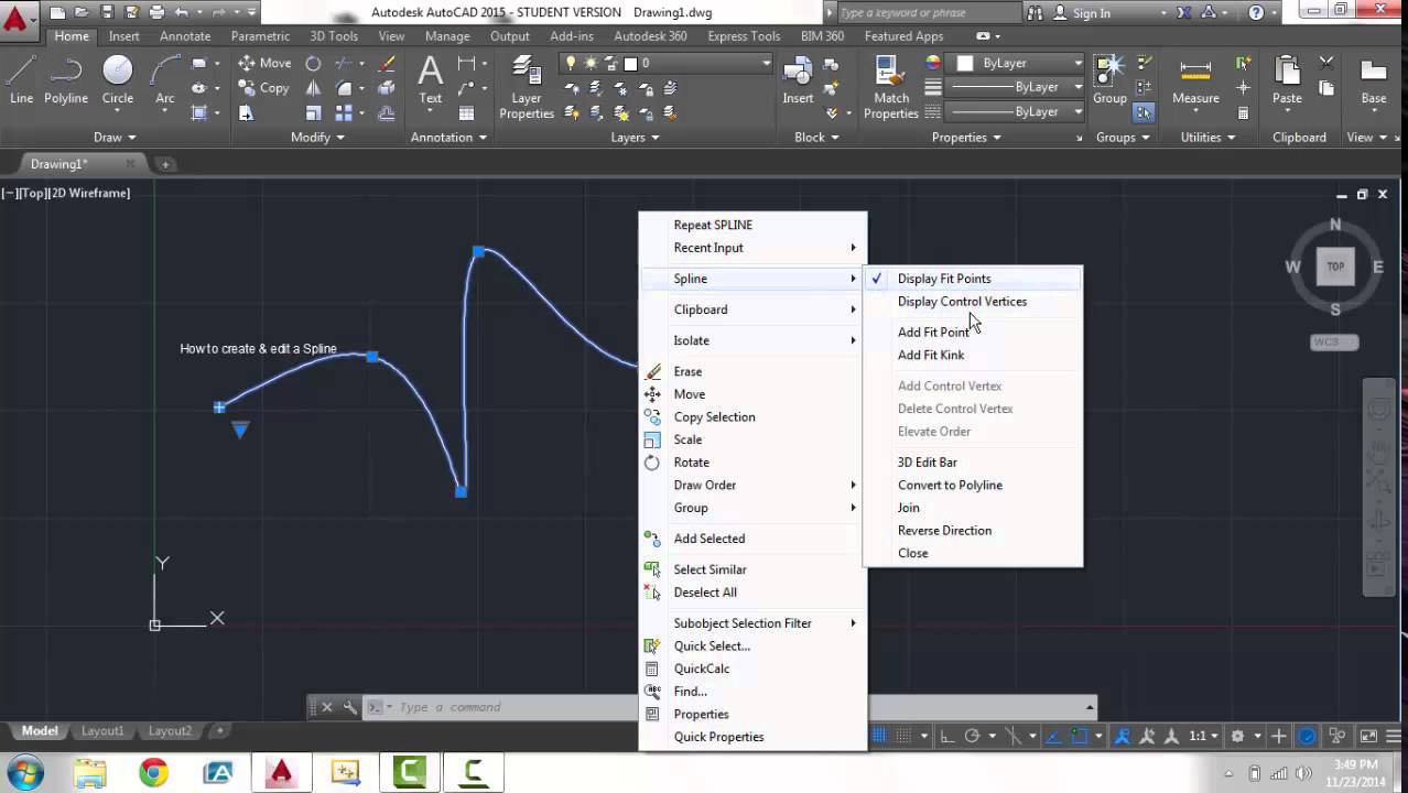 AutoCAD / How to Create & Edit a Spline - YouTube