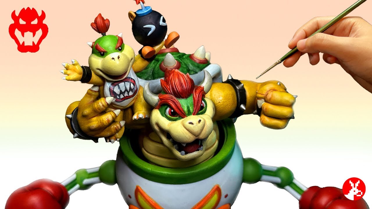 I made Bowser holding Bowser Jr. flying with his Koopa Clown Car - YouTube