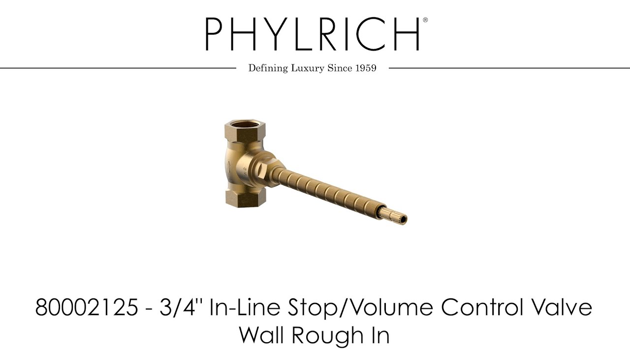 80002125 - 3/4" In-Line Stop/Volume Control Valve: Wall Rough In - YouTube