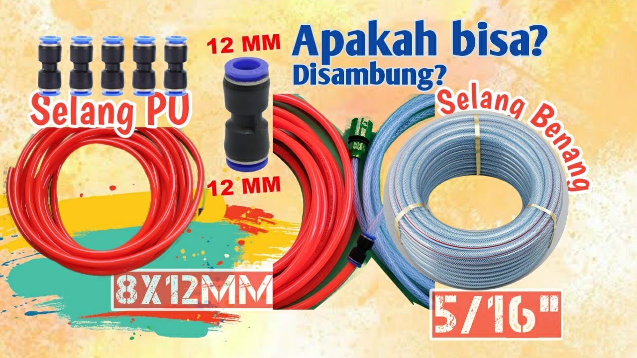Cara sambung selang benang ke selang PU - YouTube