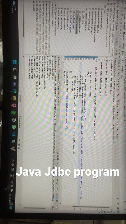 Java Jdbc Crud Program Youtube