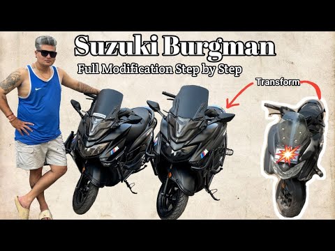 Suzuki Burgman 125 street full modification l forza kit install - YouTube