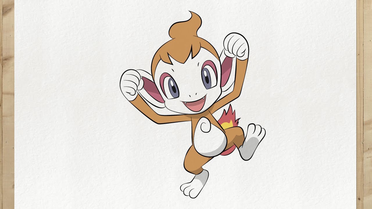 Como dibujar a CHIMCHAR (Pokemon) paso a paso FACIL y rapido - YouTube