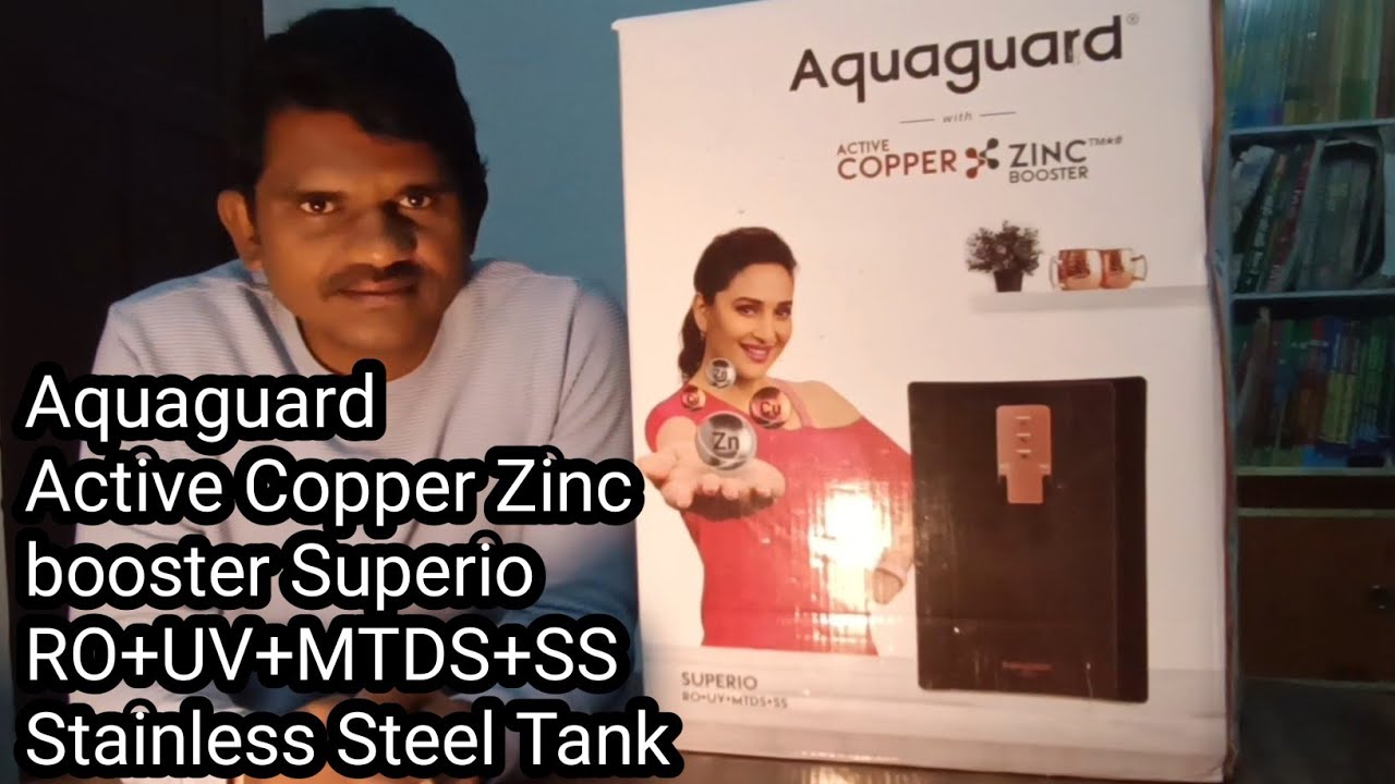 Aquaguard Active Copper Zinc booster Superio RO+UV+MTDS+SS Stainless ...