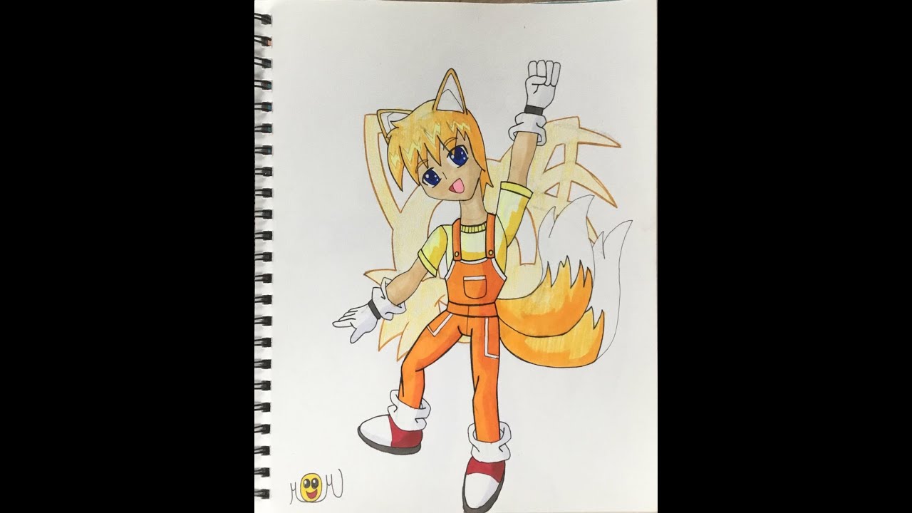 Drawing Miles Tails Prower Human - YouTube