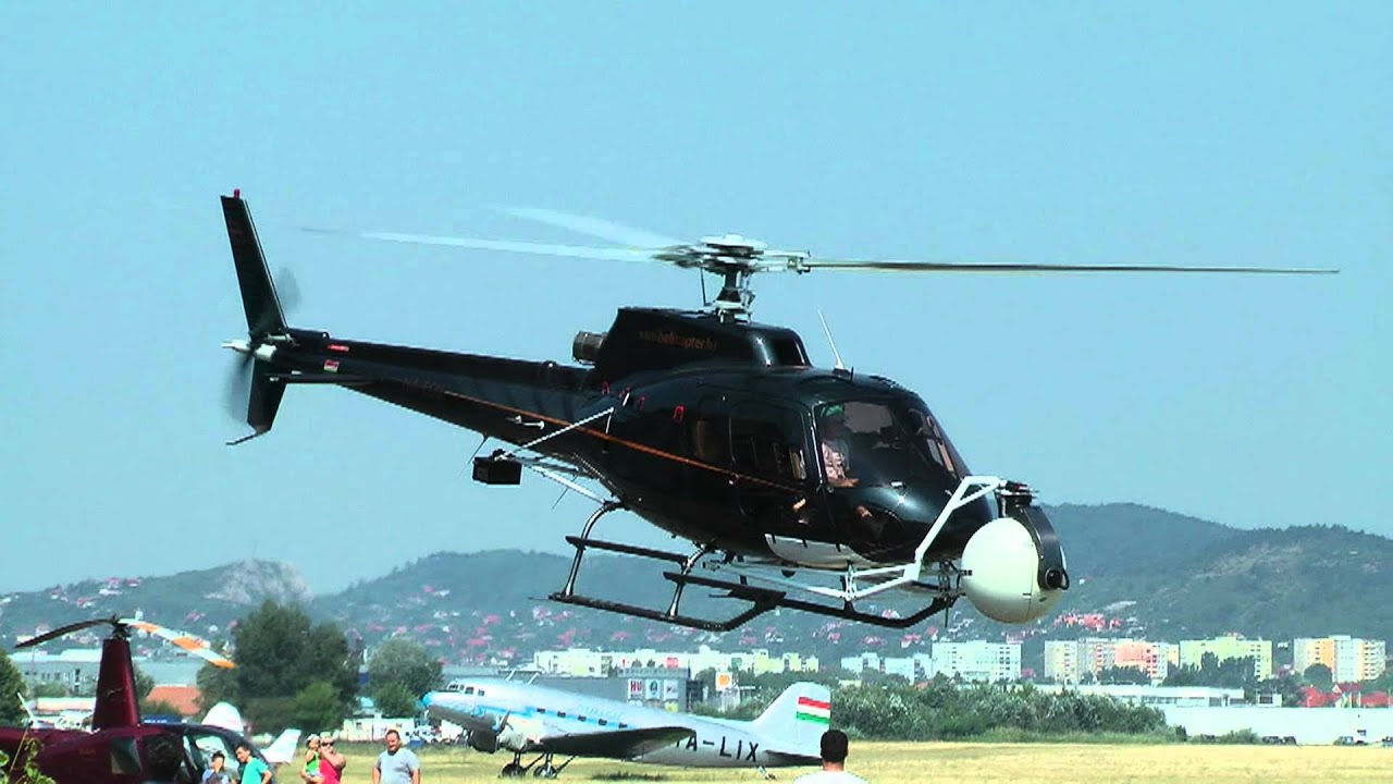 Eurocopter AS 350 B1 Ecureuil (HA-ECU) helicopter takeoff-landing ...