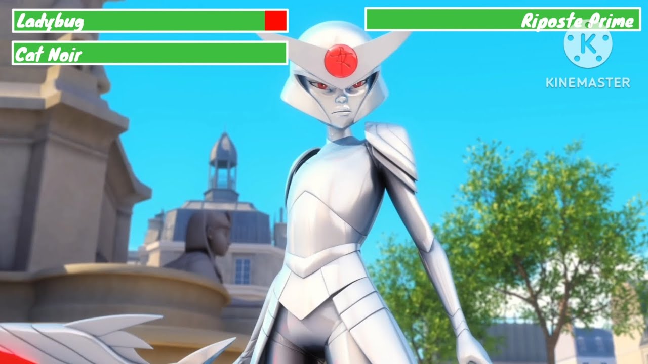 LADYBUG AND CAT NOIR VS RIPOSTE PRIME WITH HEALTHBARS | HD | Miraculous ...