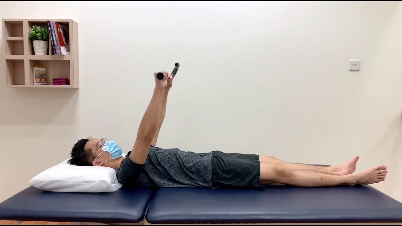 Shoulder Flexion in Lying - YouTube