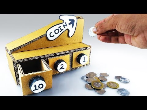 Bozuk Para Ayırma Makinesi Nasıl Yapılır - DIY Coin Sorting Machine from Cardboard