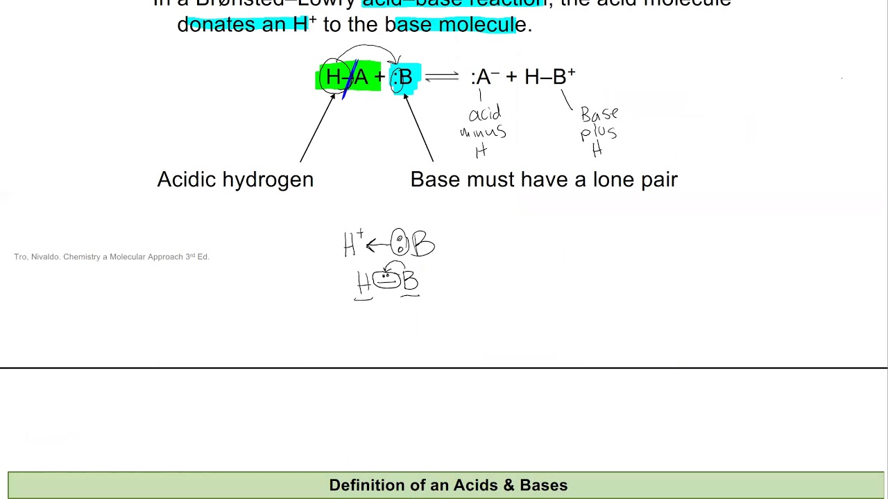Chem 121 Lecture 9A Defining Acids and Bases - YouTube