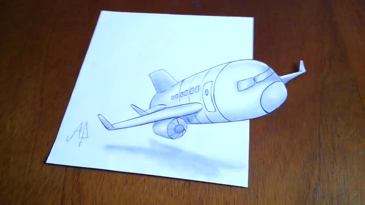 My 3D plane Drawing - YouTube