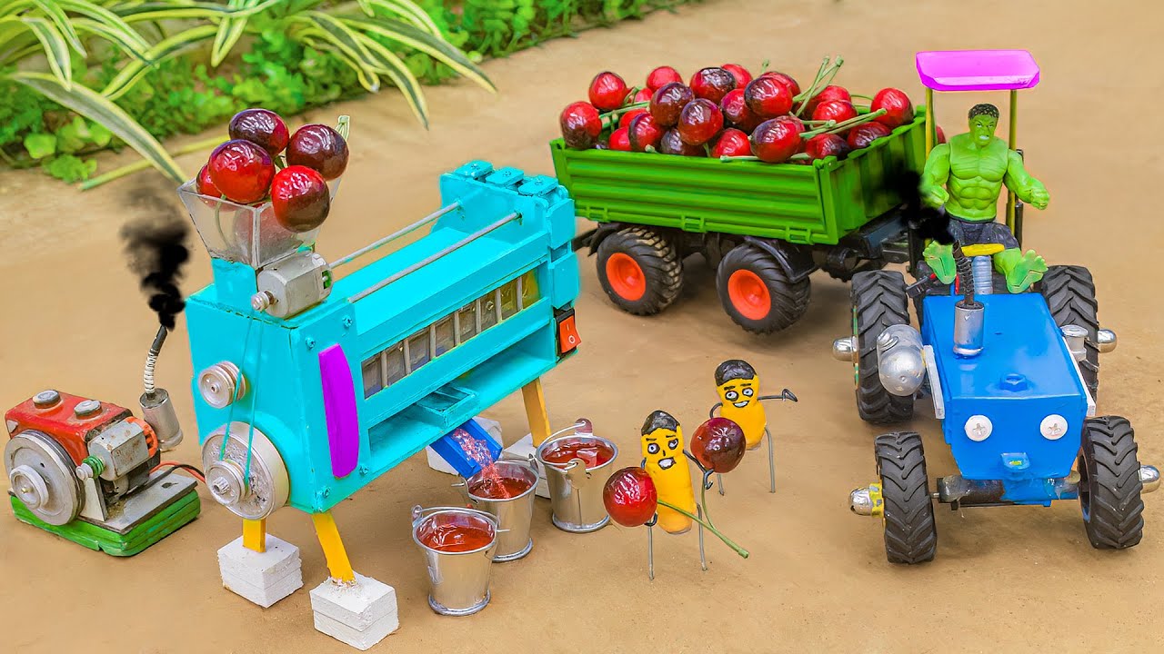 Diy tractor making mini fruit juicer | Diy plowing machine | water pump ...