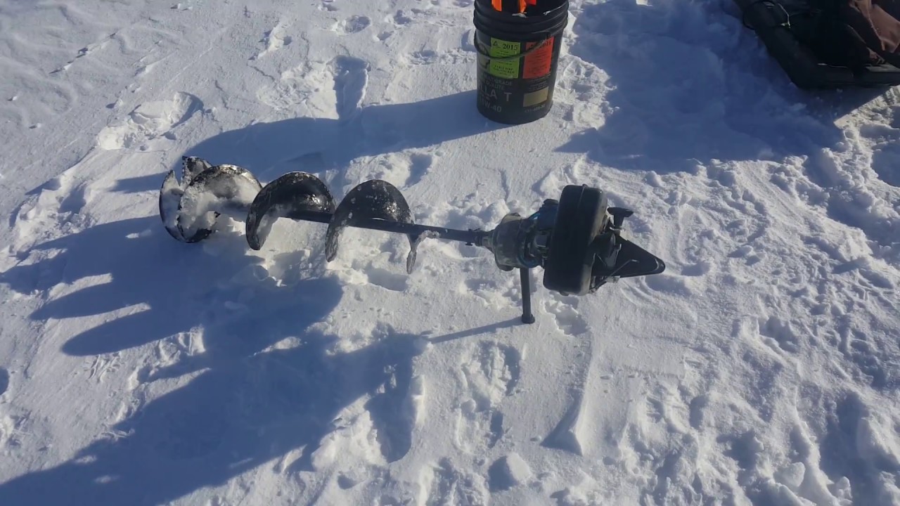 Old Jiffy Strong Arm 3hp Ice Auger STrikes again! - YouTube