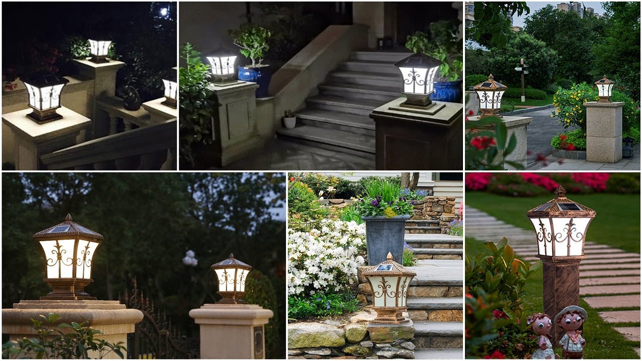 Solar Led and AC Powered Antique Main Gate Light for Home Garden ...