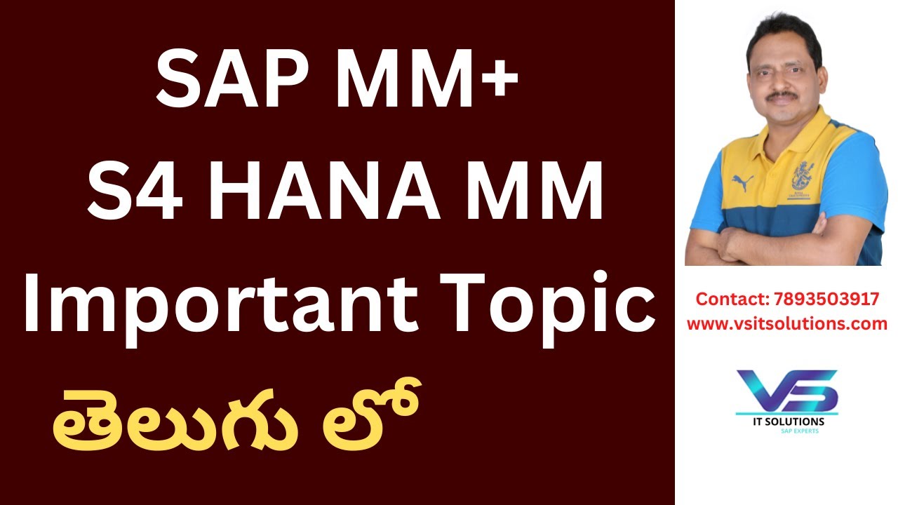 SAP MM S4 HANA Training in Telugu | SAP MM in Telugu | SAP MM Training ...
