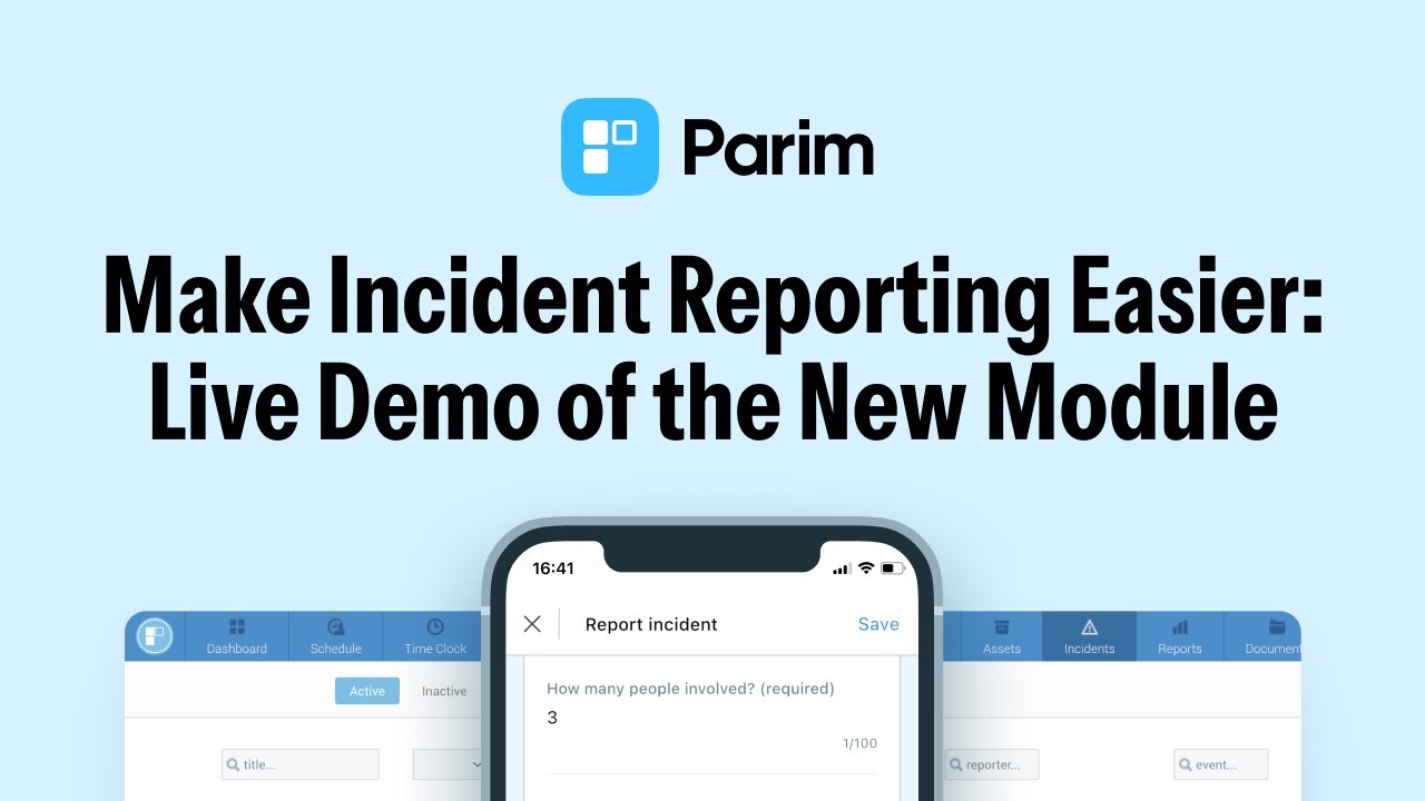 Parim Webinar | Make Incident Reporting Easier: Live Demo of the New ...