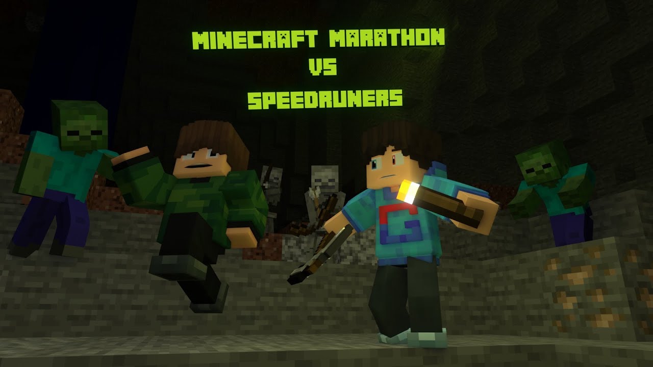 Minecraft Marathon Vs 12 Speedrunners - YouTube