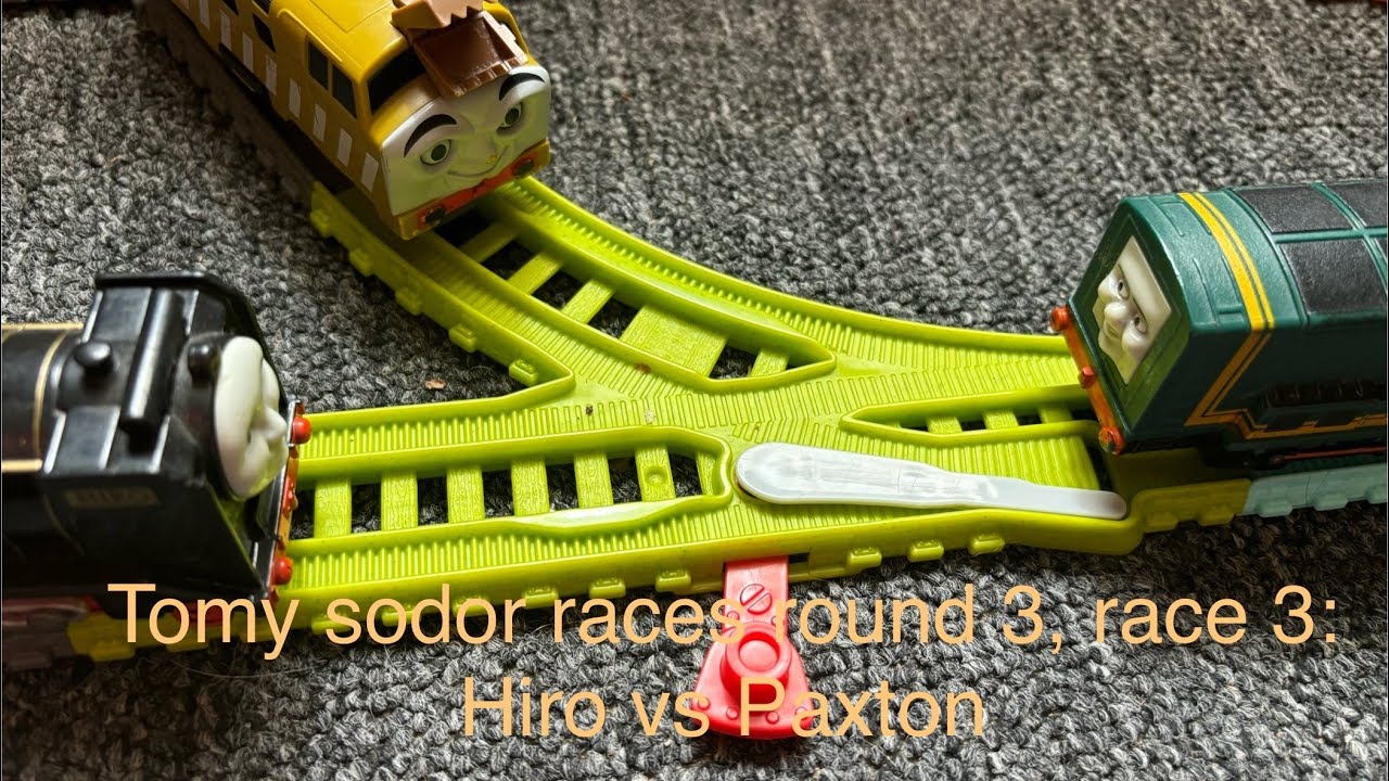 Tomy sodor races round 3, race 3: Hiro vs Paxton - YouTube