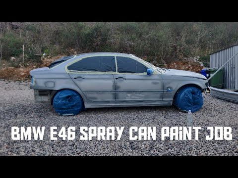 BMW E46 Spray Can Paint Job / Mate Black - YouTube