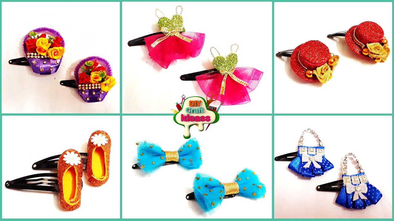 6 Hair clips diy ideas CRAFTS EVERY GIRL WILL FALL IN LOVE WITH - YouTube