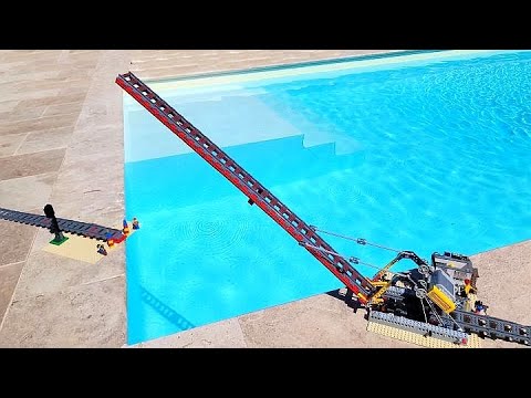 Lego train drawbridge over the pool (MOC) - YouTube
