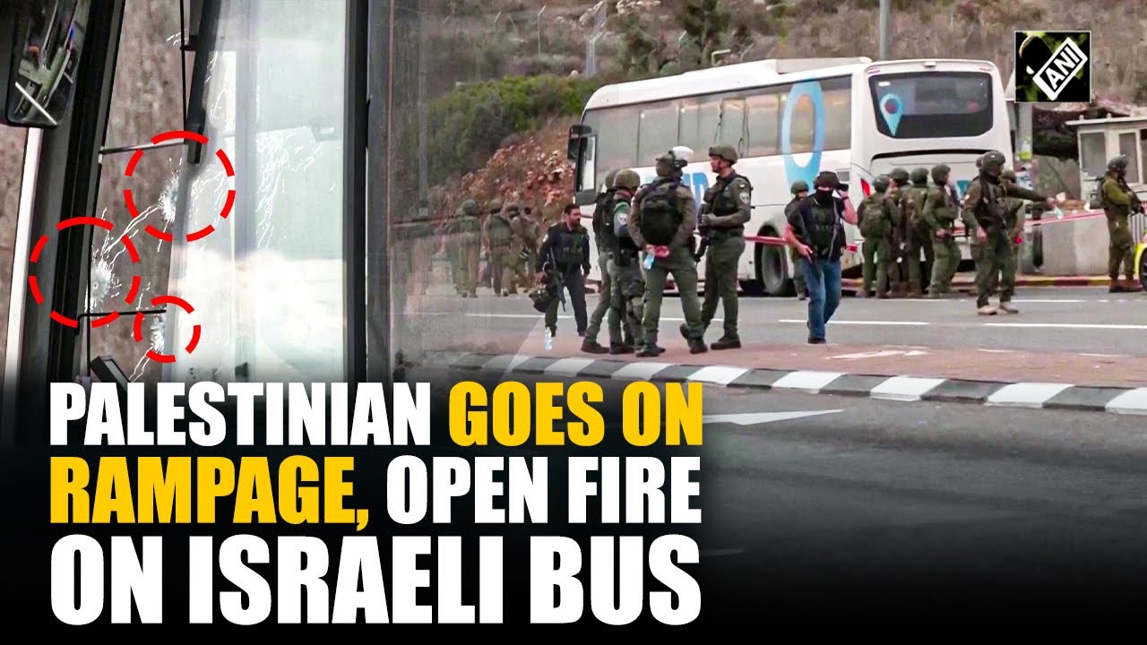 Palestinian opens fire on Israeli bus in West Bank, 8 wounded - YouTube
