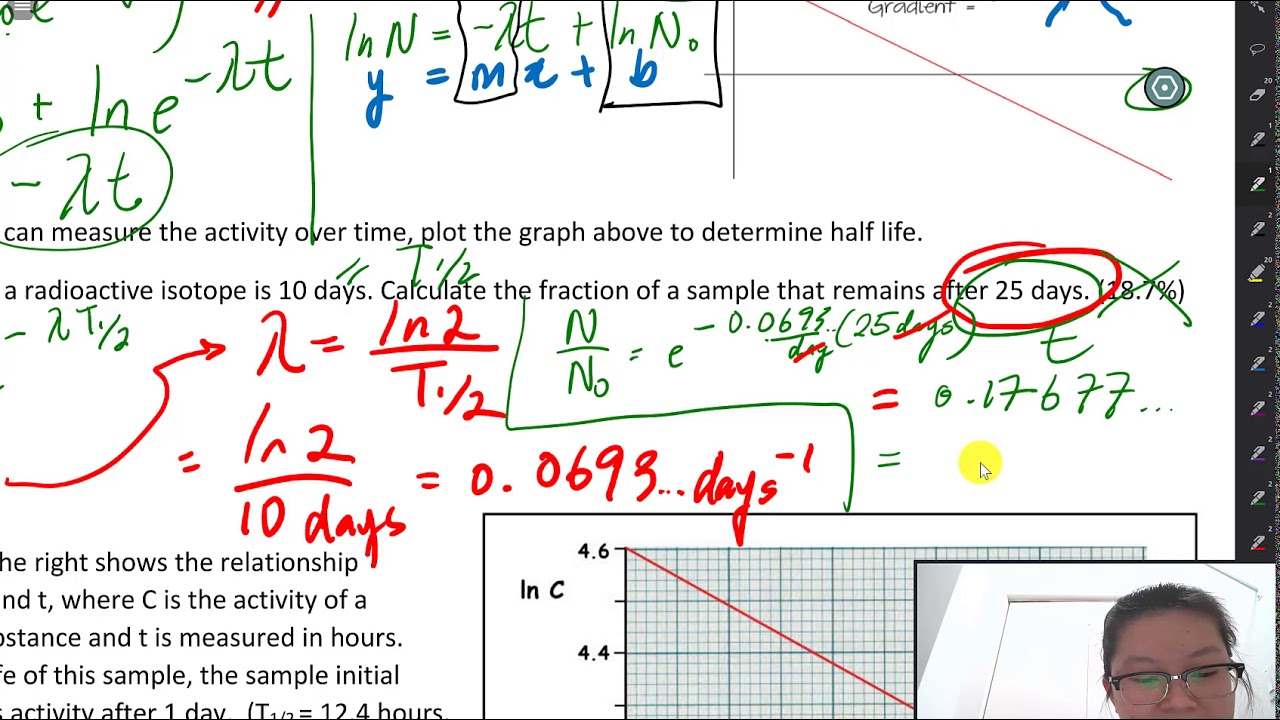 12.02 Exponential decay and half life example 5 and 6 - YouTube