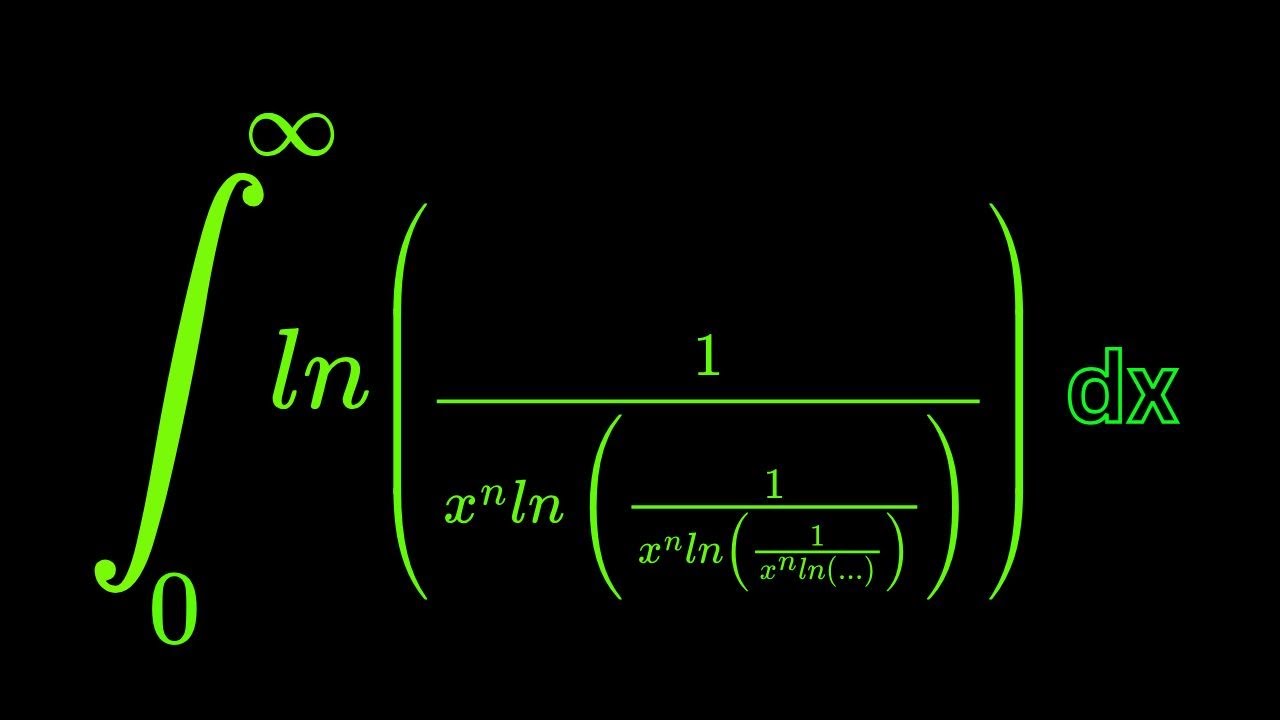 Monster Integral of ln(1/x^nln(1/x^nln(1/x^nln(...)))) dx from 0 to ...