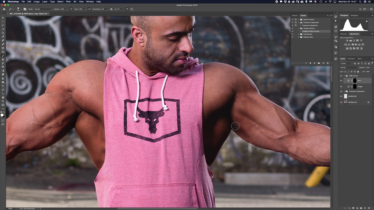 Bodybuilder editing workflow in Photoshop: Clone Stamp Tool, Frequency ...