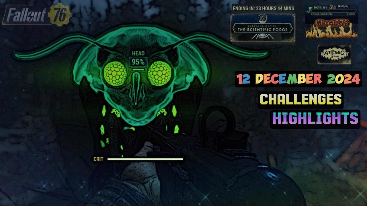 FO76 - Grind - 12 December 2024 (Gleaming Depths - Season 19) - YouTube