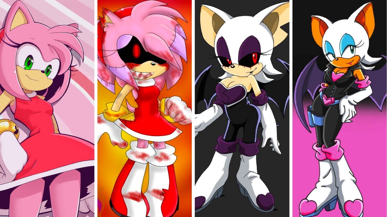 Amy Rose vs Amy Exe vs Rouge Exe vs Rouge The Bat | Beat Roller - YouTube