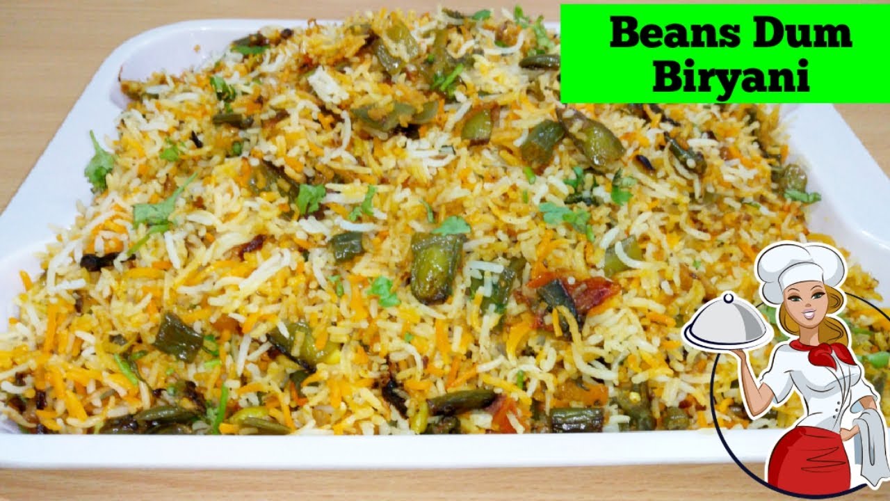 Beans dum biryani || Biryani with beans || Veg biryani recipe - YouTube