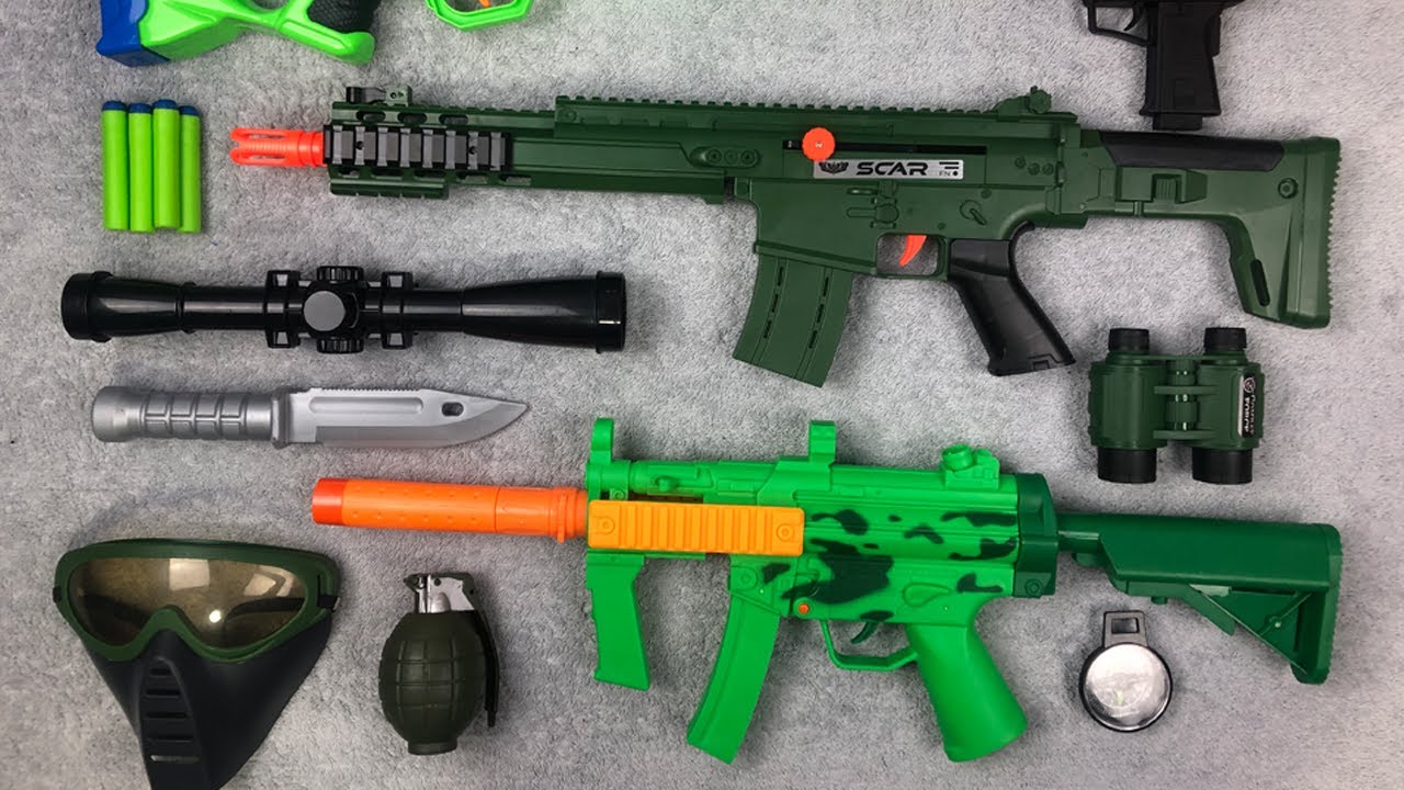 Green Toy Guns Box of Toys Military Rifles Weapons - YouTube