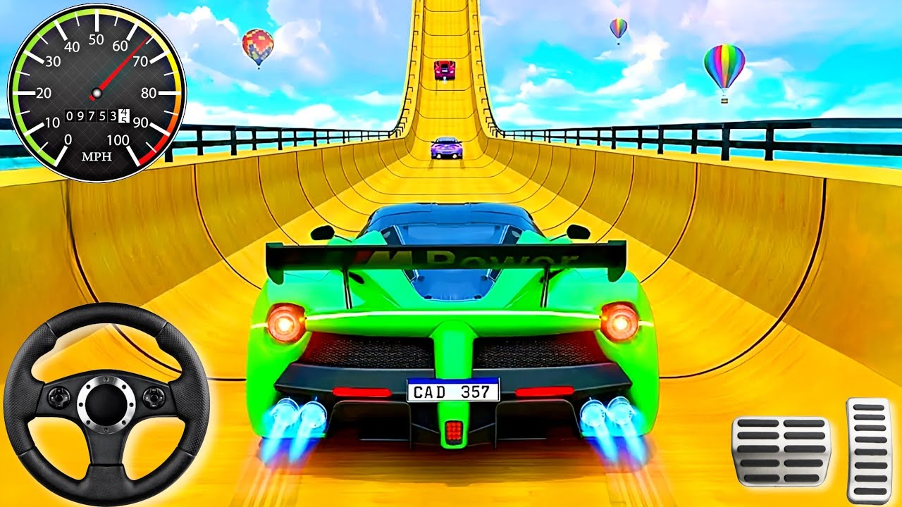 Crazy Car Racing Simulator - Impossible Mega Ramps Car Drive Android ...