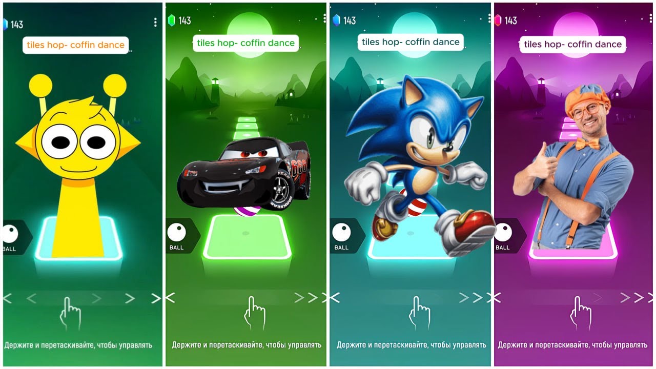 sprunk simon 🆚 sprunk simon 🆚sonic 🆚 Blippi 🎶 Tiles Hop EDM - YouTube
