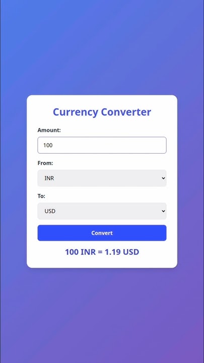Build a Stunning Currency Converter with HTML JavaScript & TailwindCSS ...