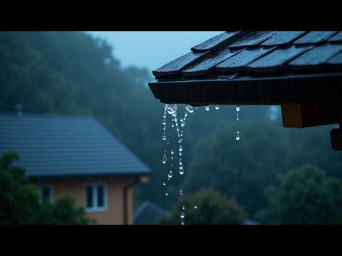 3 Hours of Rain Sounds – Close-Up Rainfall Down a Sloping Roof for Deep ...
