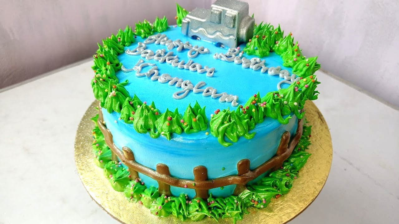 How to Decorate a Farm Cake with a Fence & Grass | Beginner-Friendly ...