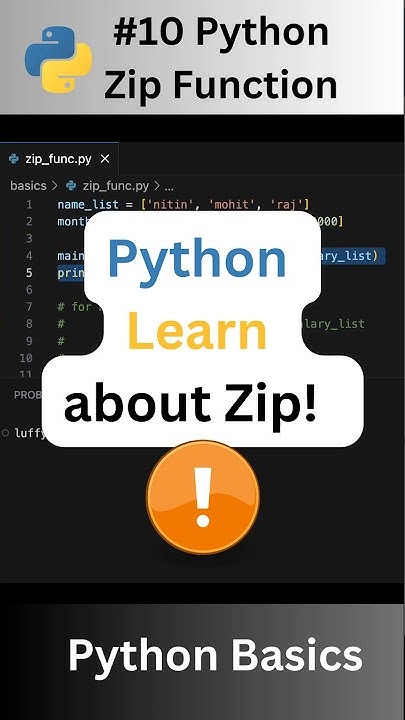 #10 | Python Zip Function #python #programming #zip - YouTube